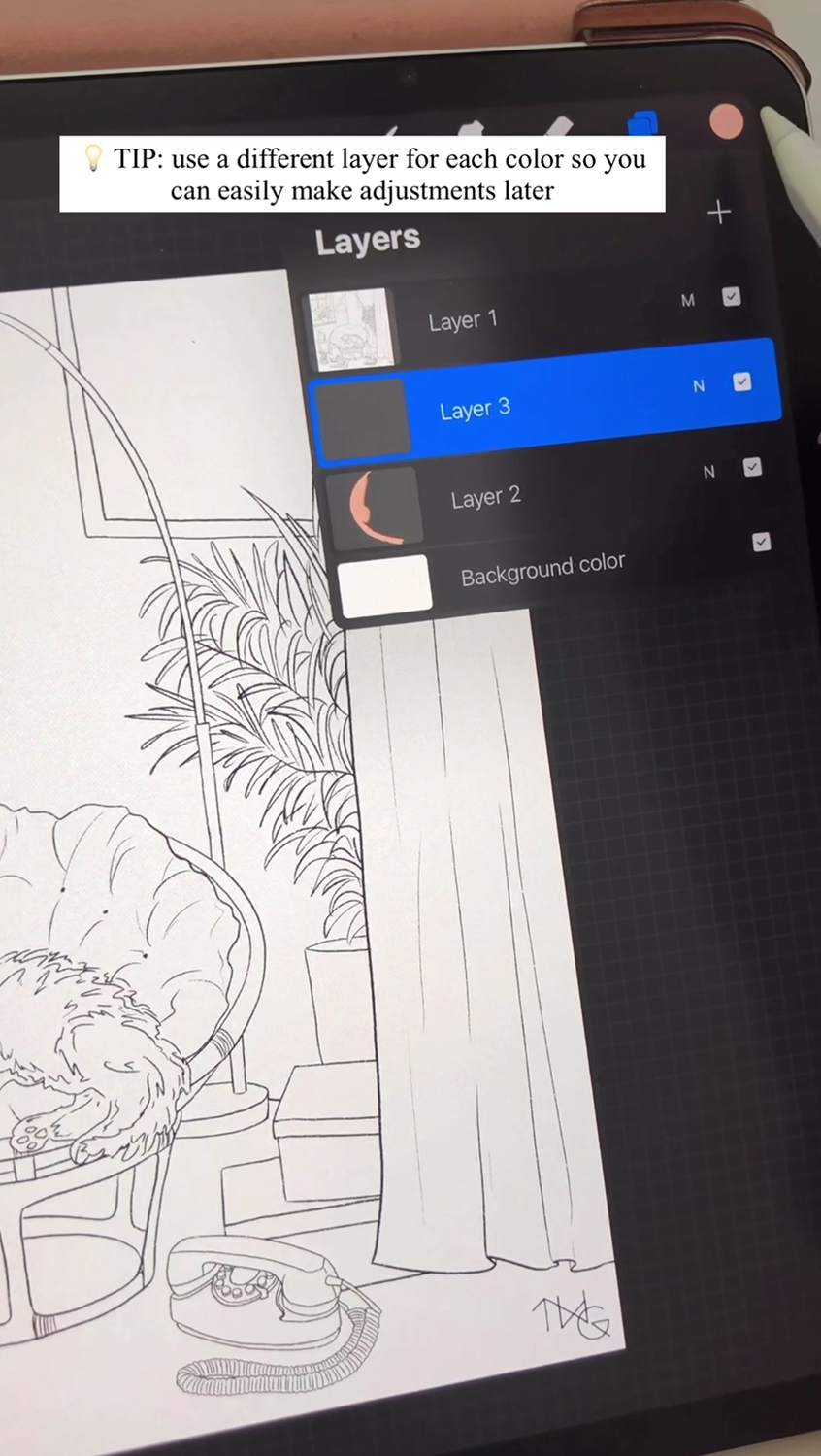 Digital Coloring Pages For Adults | How To Color in Procreate App ...