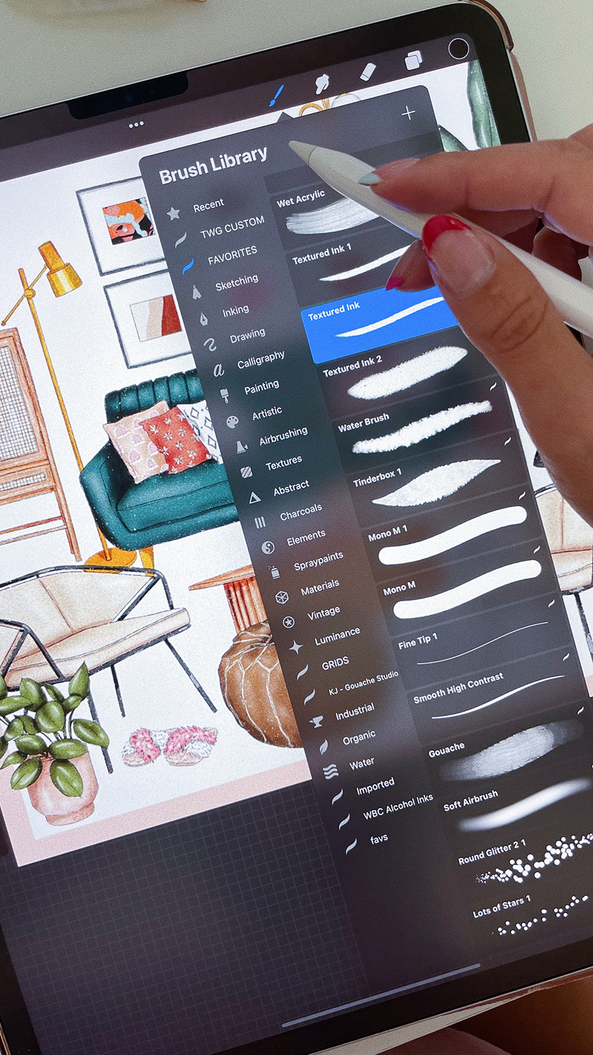 My Favorite Procreate Brushes | For digital art + illustration - Laura ...