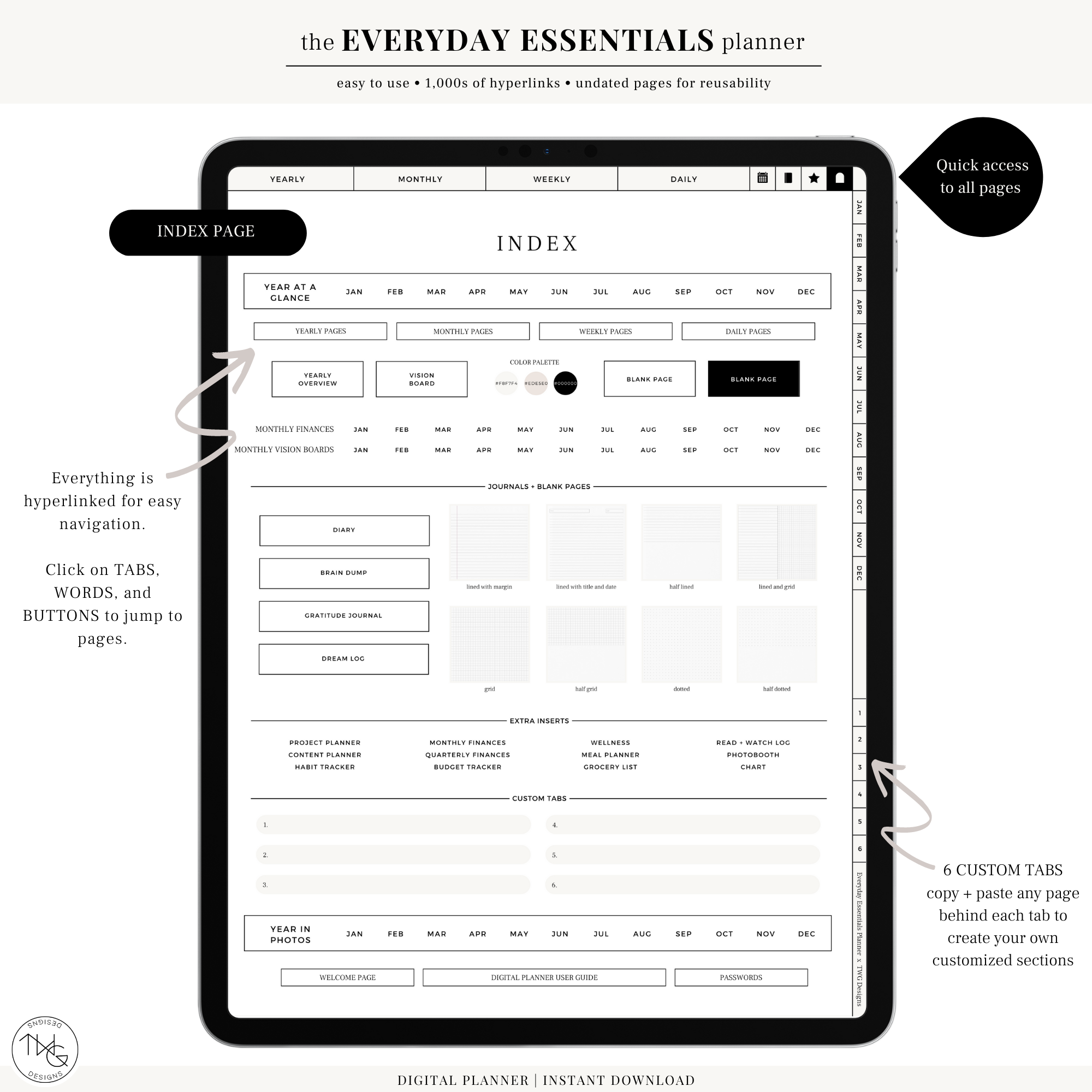 The Everyday Essentials Digital Planner | Flip Through + Demo - Laura ...