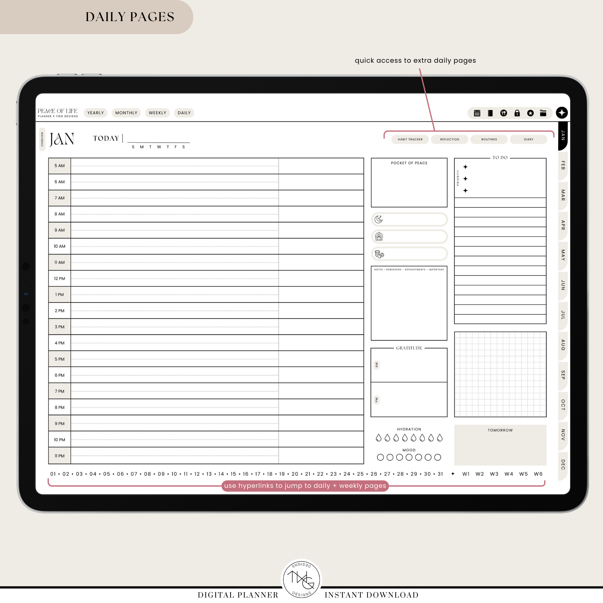 The Peace of Life Digital Planner | Flip Through + Demo - Laura Jade Prado