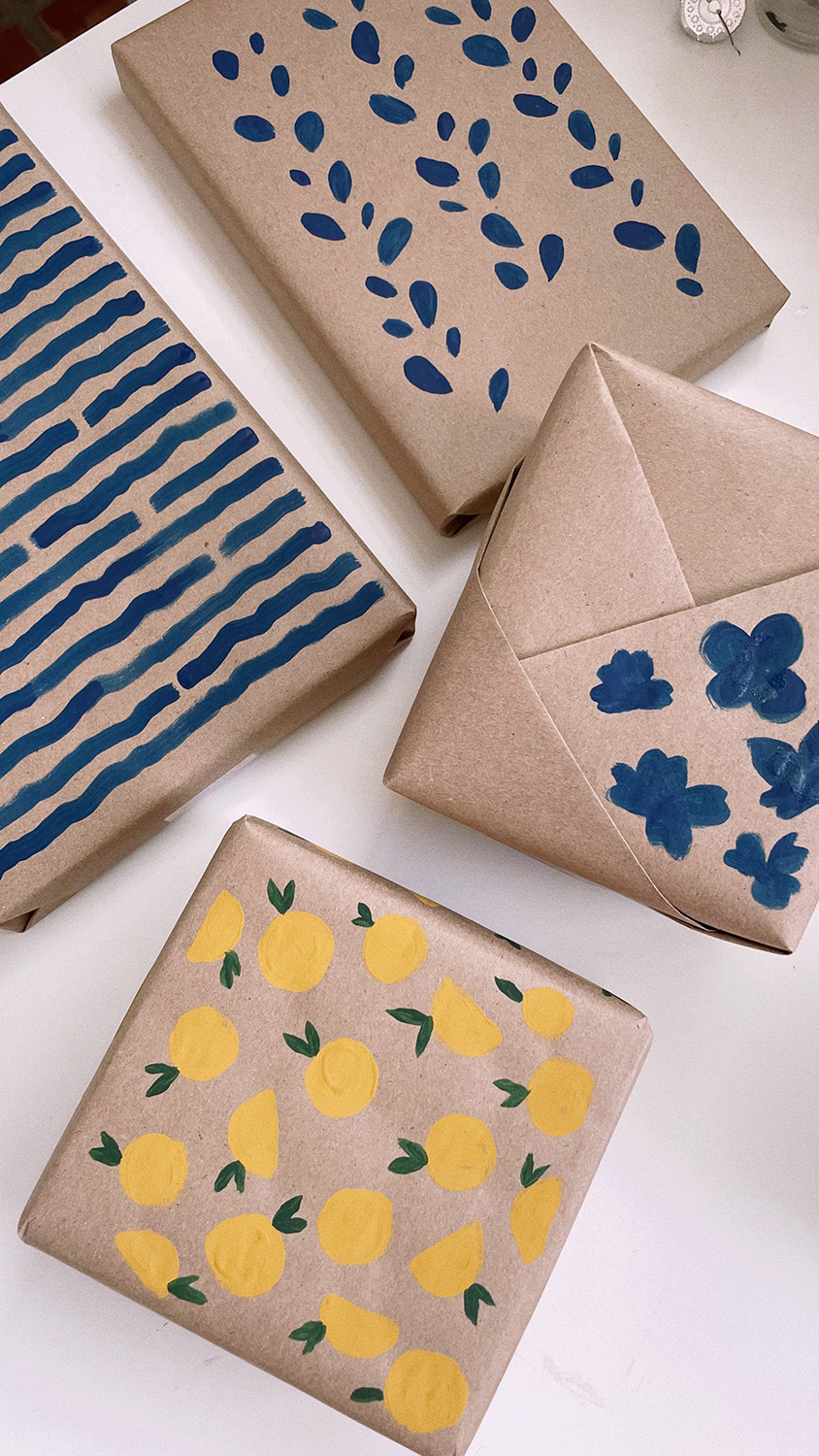 Painted Kraft Paper | Creative Gift Wrapping Ideas - Laura Jade Prado
