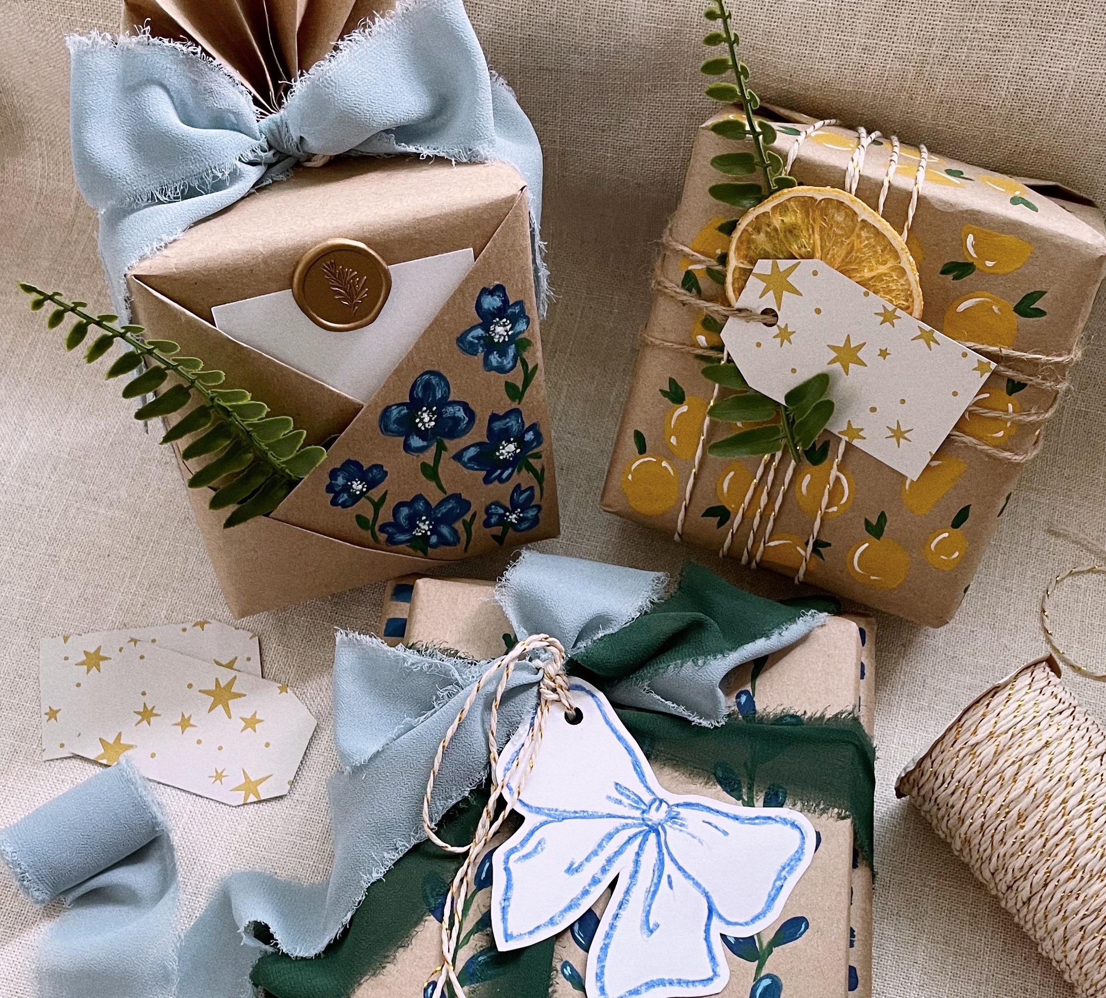 Painted Kraft Paper | Creative Gift Wrapping Ideas - Laura Jade Prado