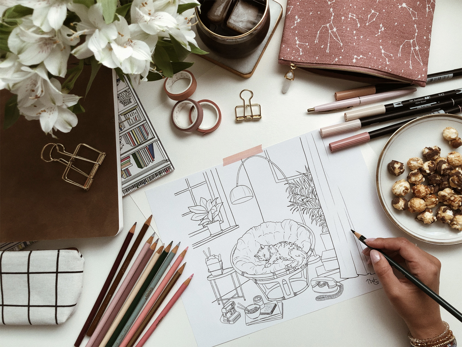 5 Gorgeous Digital Coloring Pages For Adults | Free Download - Laura ...