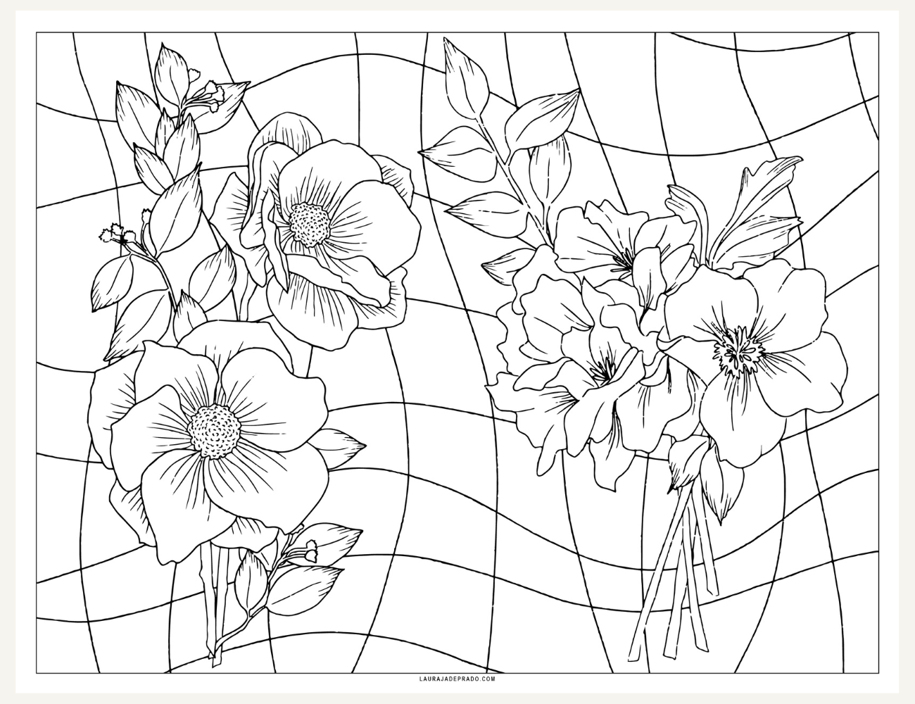 5 Gorgeous Digital Coloring Pages For Adults | Free Download - Laura ...