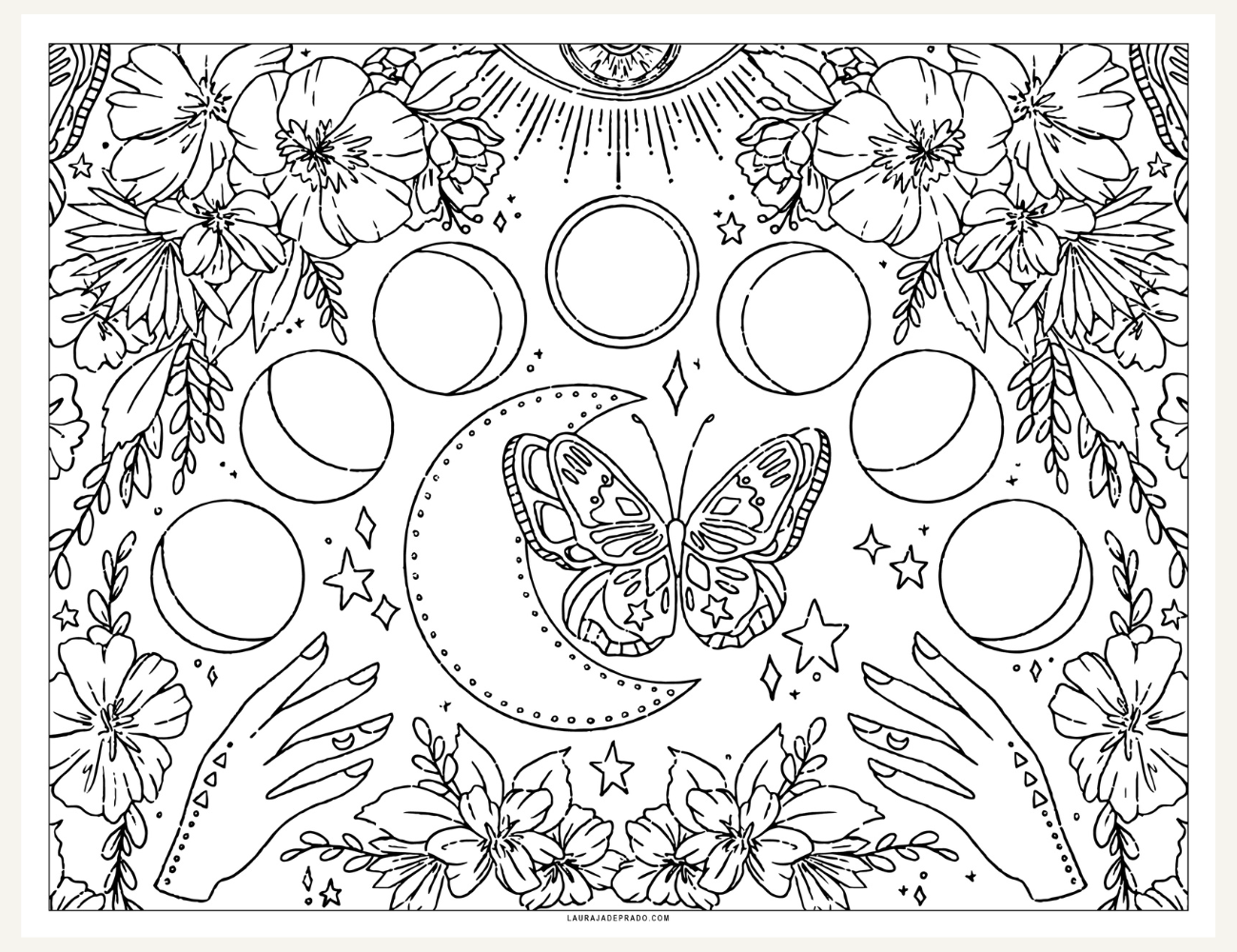 5 Gorgeous Digital Coloring Pages For Adults | Free Download - Laura ...