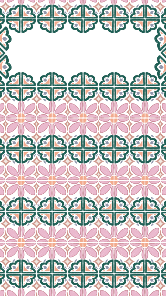 Hand Drawn Tile Freebie Phone Wallpapers - Laura Jade Prado