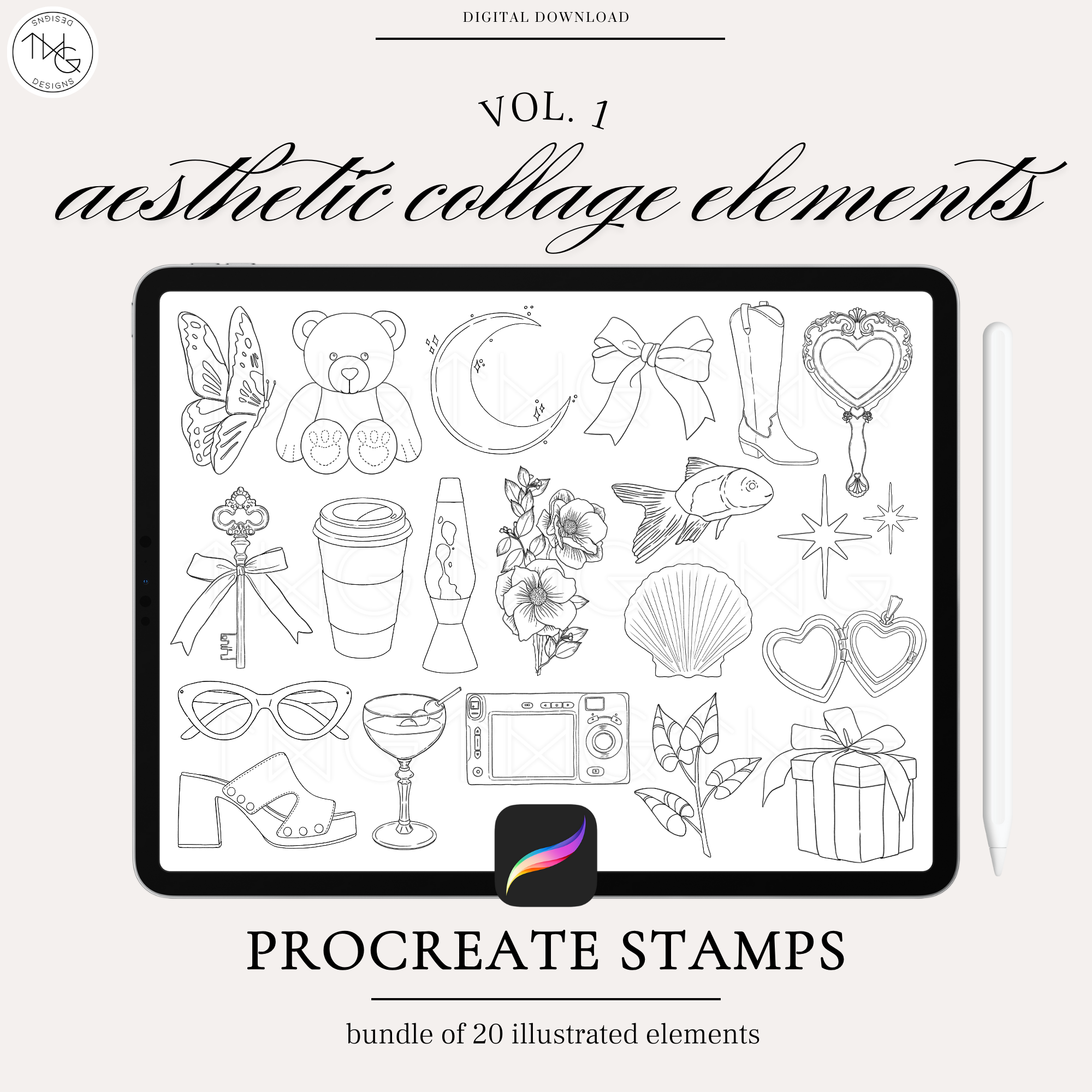 How To Use Procreate Stamp Brushes | For Digital Art & Coloring - Laura ...